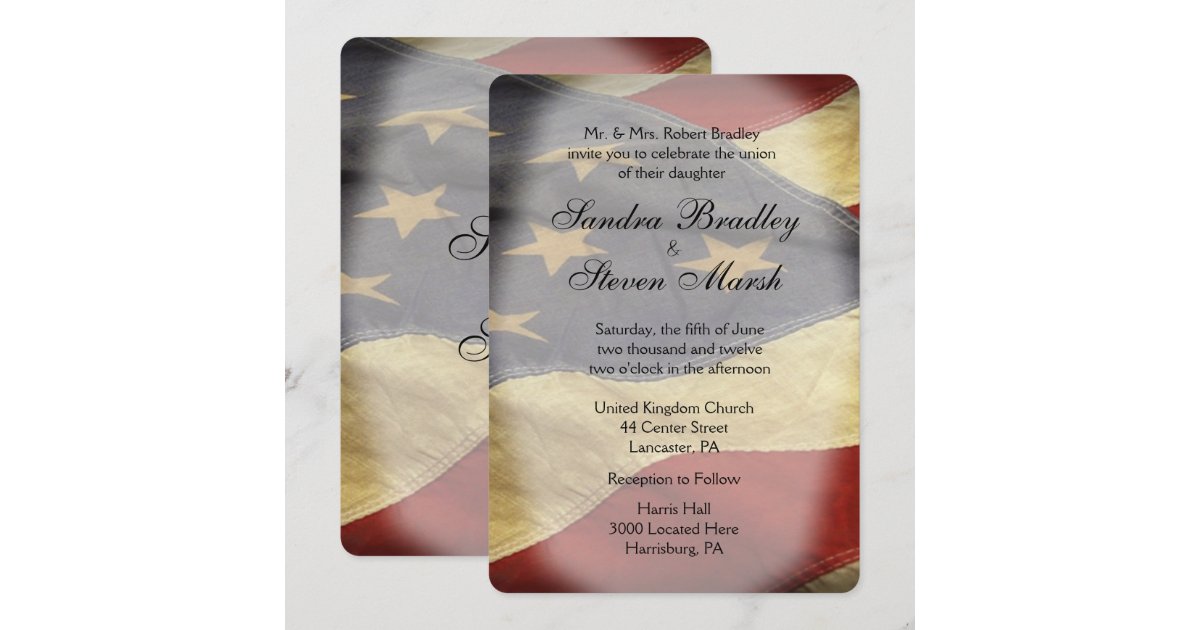 American Flag Wedding Invitations | Zazzle