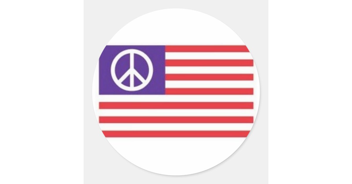 American Peace Flag Classic Round Sticker | Zazzle