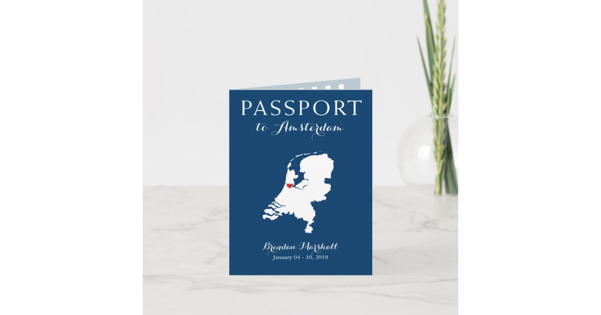 Amsterdam Netherlands Birthday Passport Invitation | Zazzle