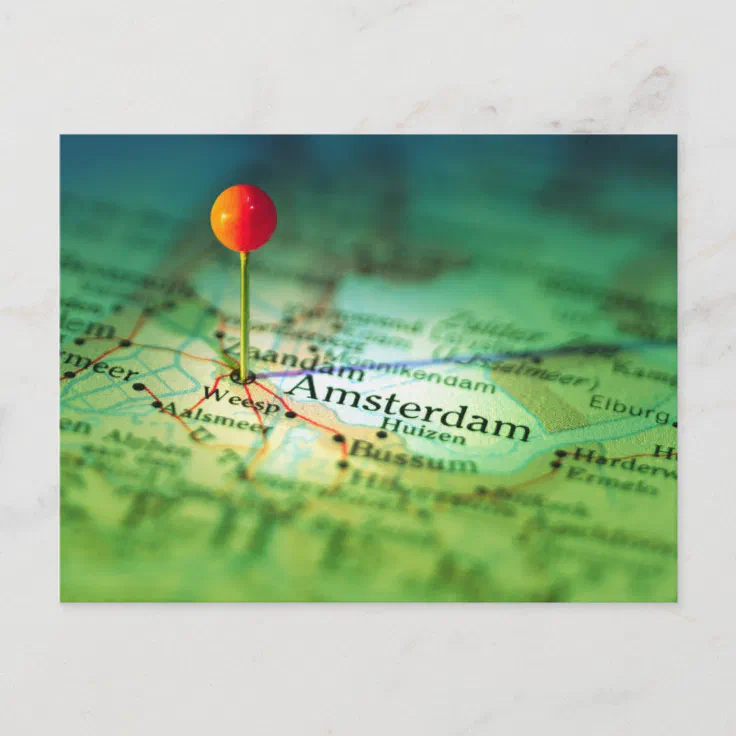 AMSTERDAM Vintage Map Postcard | Zazzle