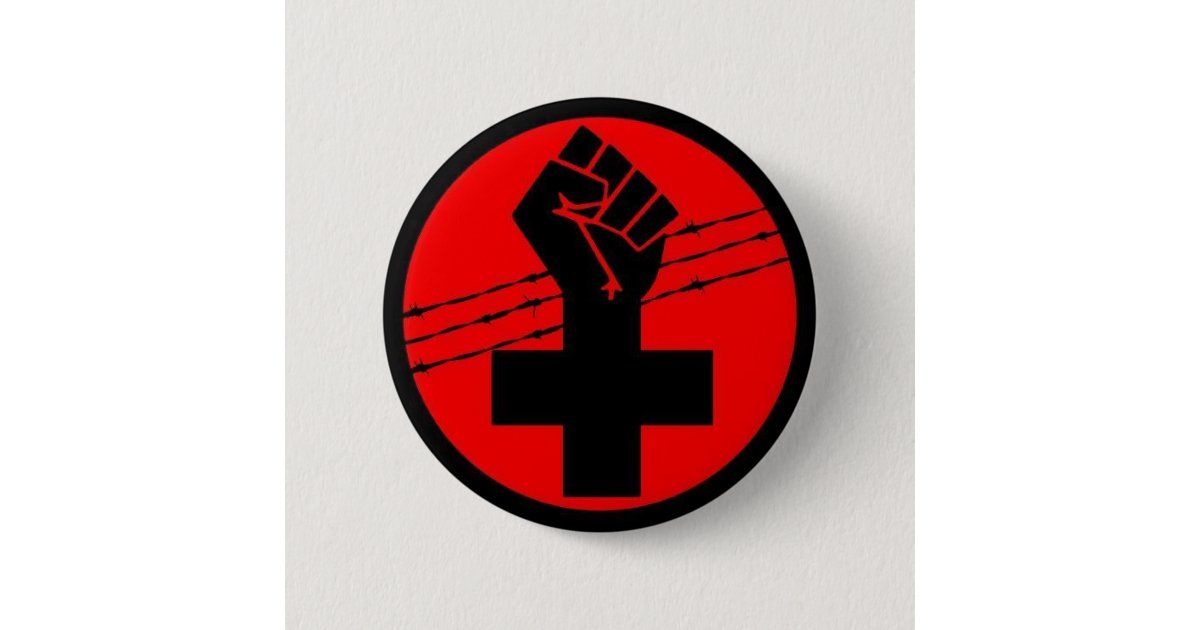 Anarchist Black Cross button | Zazzle