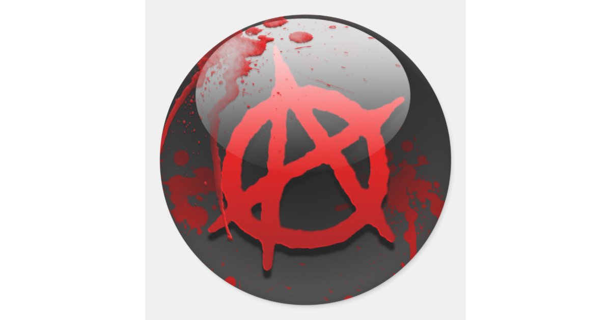 Anarchy Flag Classic Round Sticker | Zazzle