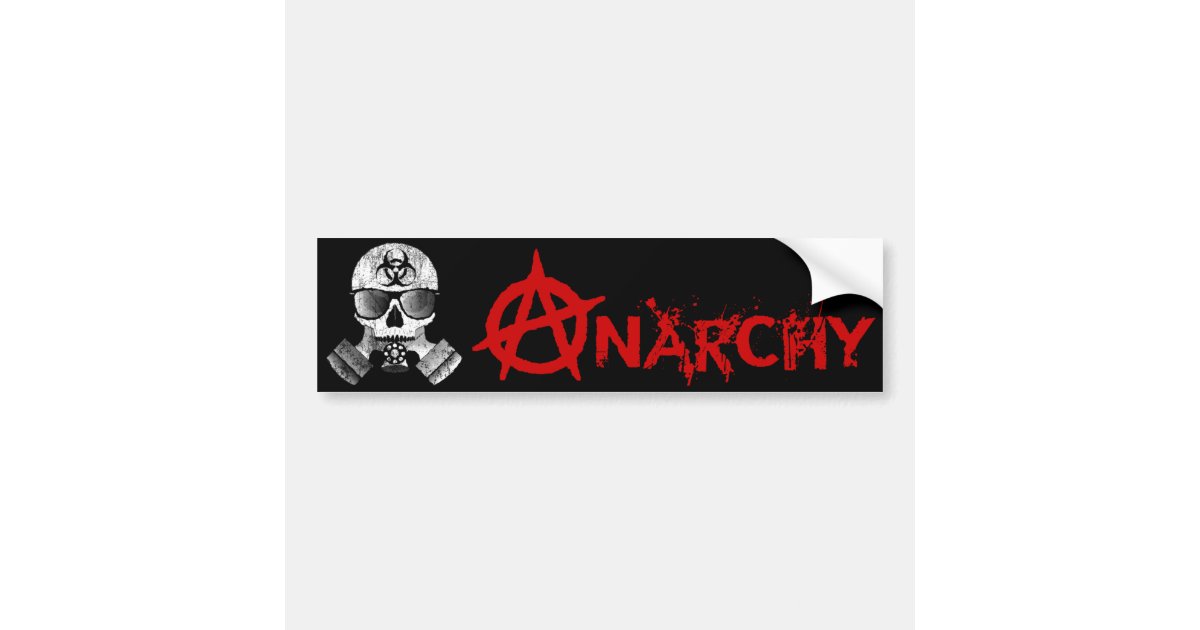 Anarchy with Skull & Gas Mask bumper sticker | Zazzle
