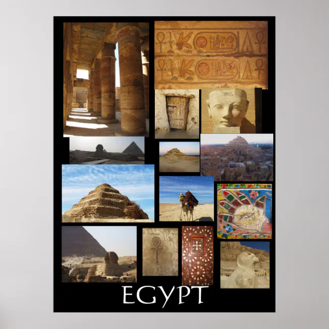 Ancient Egypt Archeology Pyramids Statues Poster | Zazzle