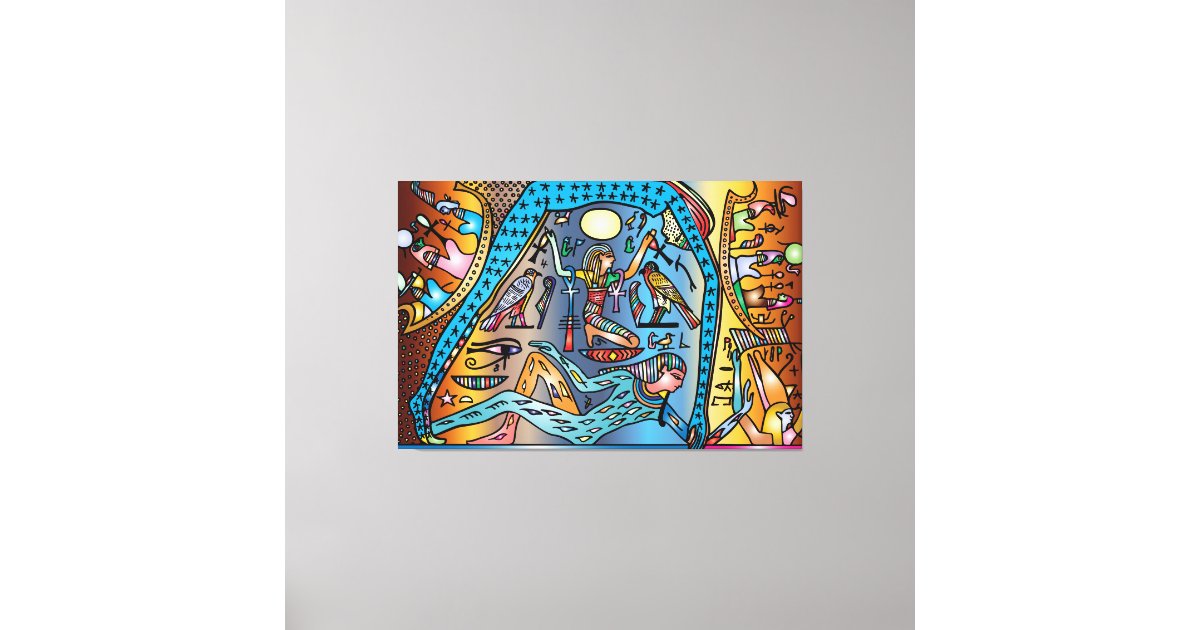 Ancient Egypt Art God Geb Supports Nut in Heaven Canvas Print | Zazzle