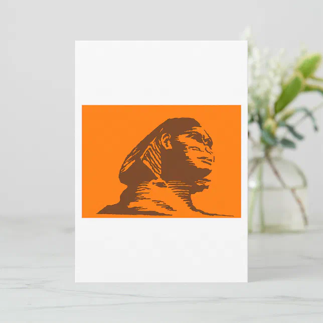 Ancient Egyptian Sphinx Bold Orange And Brown Invitation | Zazzle