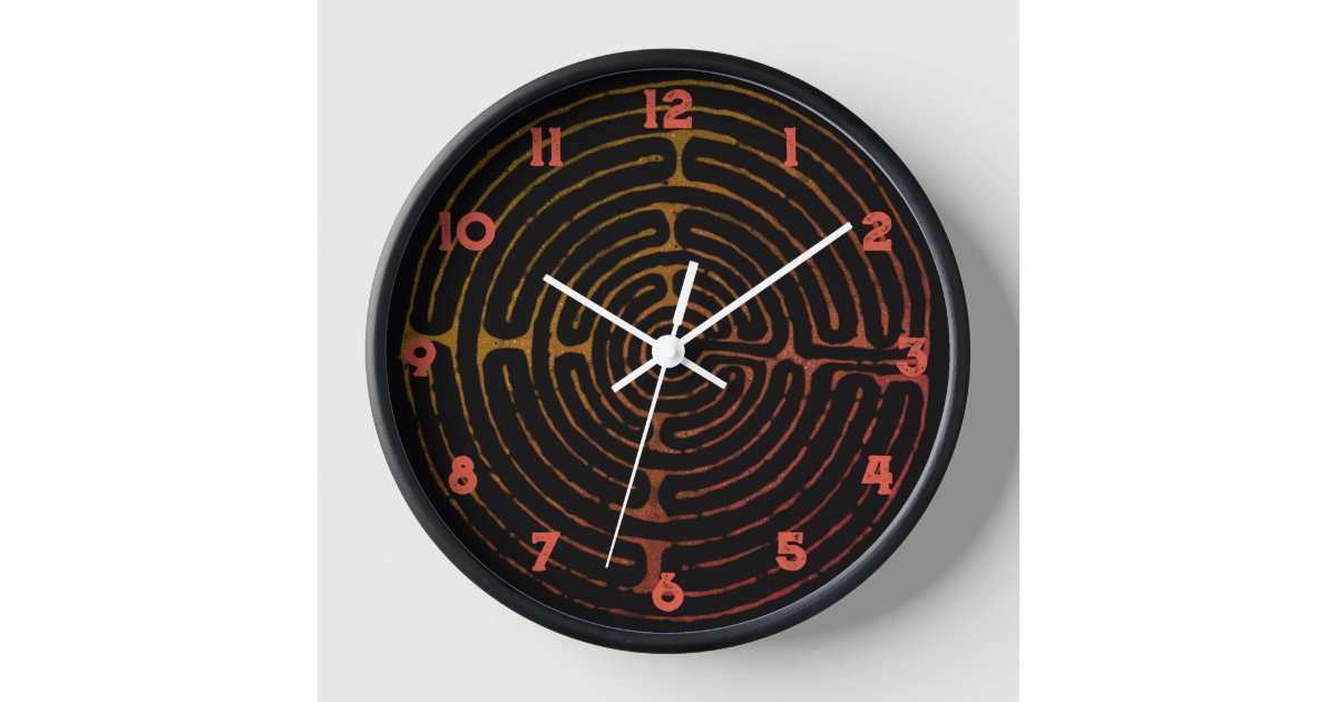 Ancient Greek Labyrinth Wall Clock | Zazzle