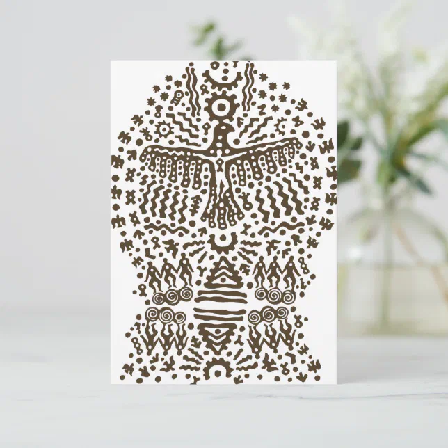 Ancient Legend: Giant Bird and Tribal Tents Thank You Card | Zazzle