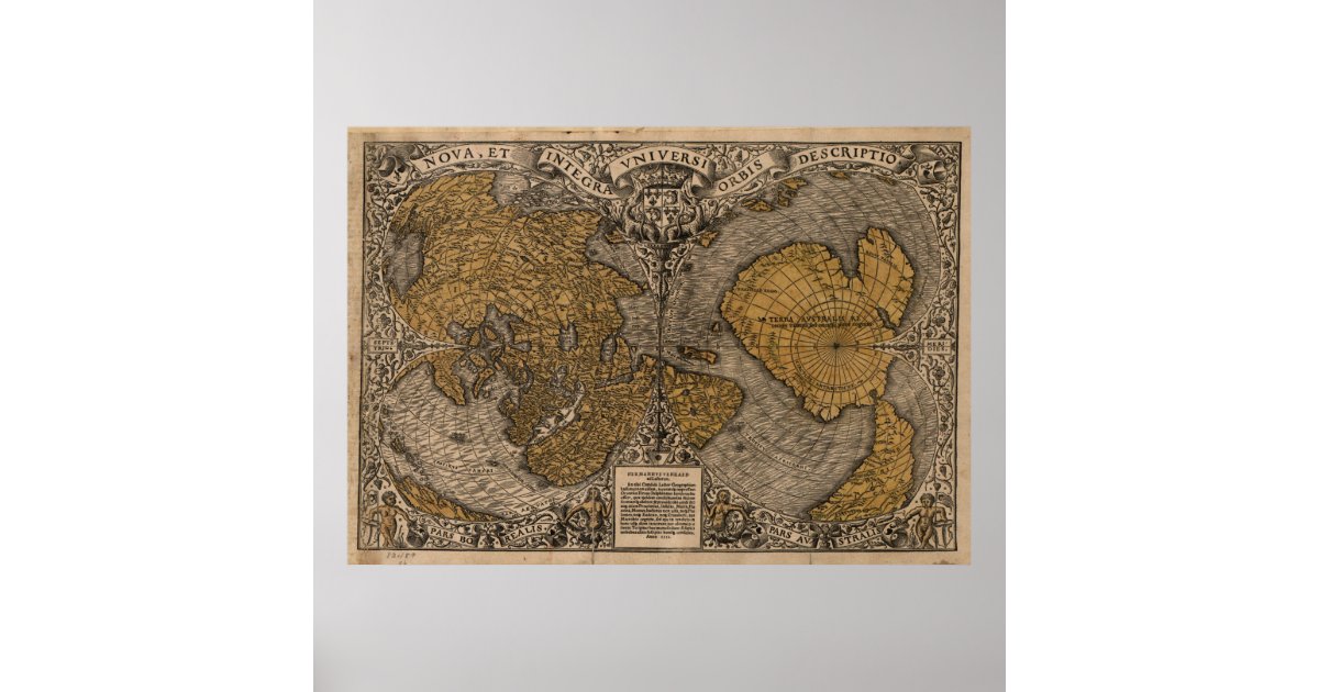 Ancient Map of The World (1531) Poster | Zazzle