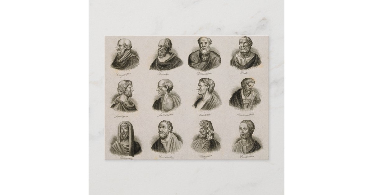 Ancient Philosophers Portrait Thinkers Vintage Postcard | Zazzle