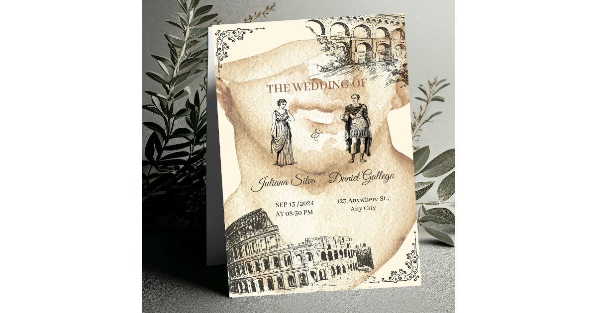 Ancient Roman Empire Wedding Invitation | Zazzle
