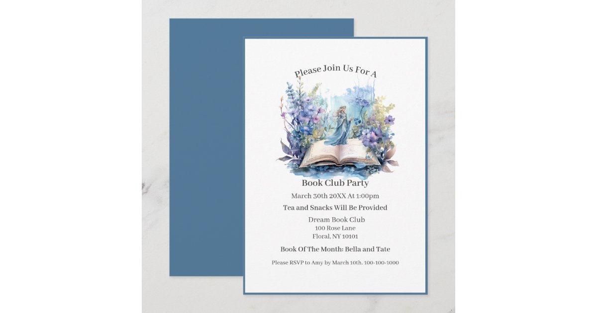 And Into My Book I Go... Book Club Invitation | Zazzle