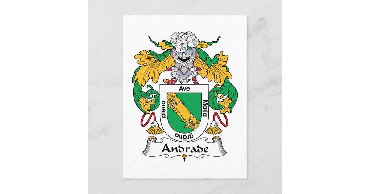 Andrade Family Crest Postcard | Zazzle