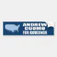 ANDREW CUOMO FOR GOVERNOR BUMPER STICKER | Zazzle
