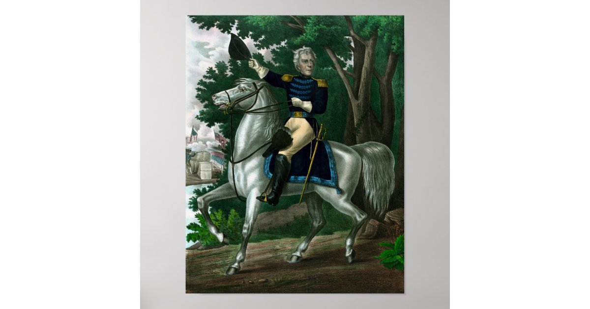 Andrew Jackson On Horseback Poster | Zazzle