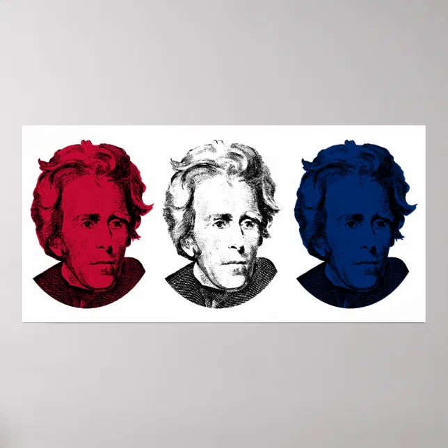 Andrew Jackson Red, White, and Blue Poster | Zazzle