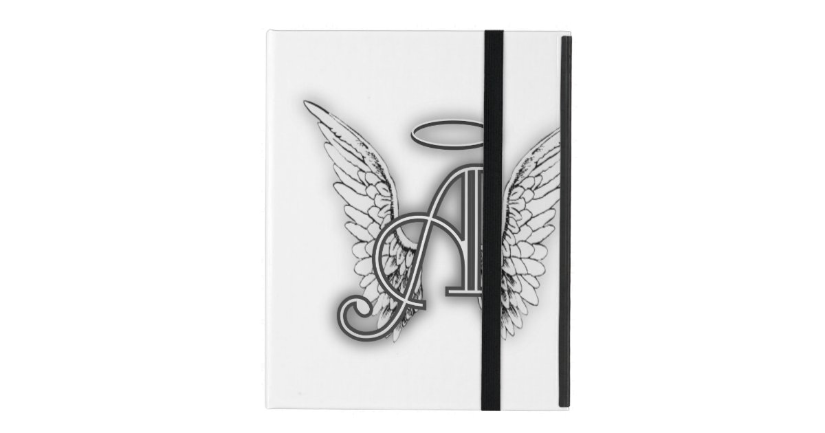 Angel Alphabet A Initial Latter Wings Halo iPad Case | Zazzle