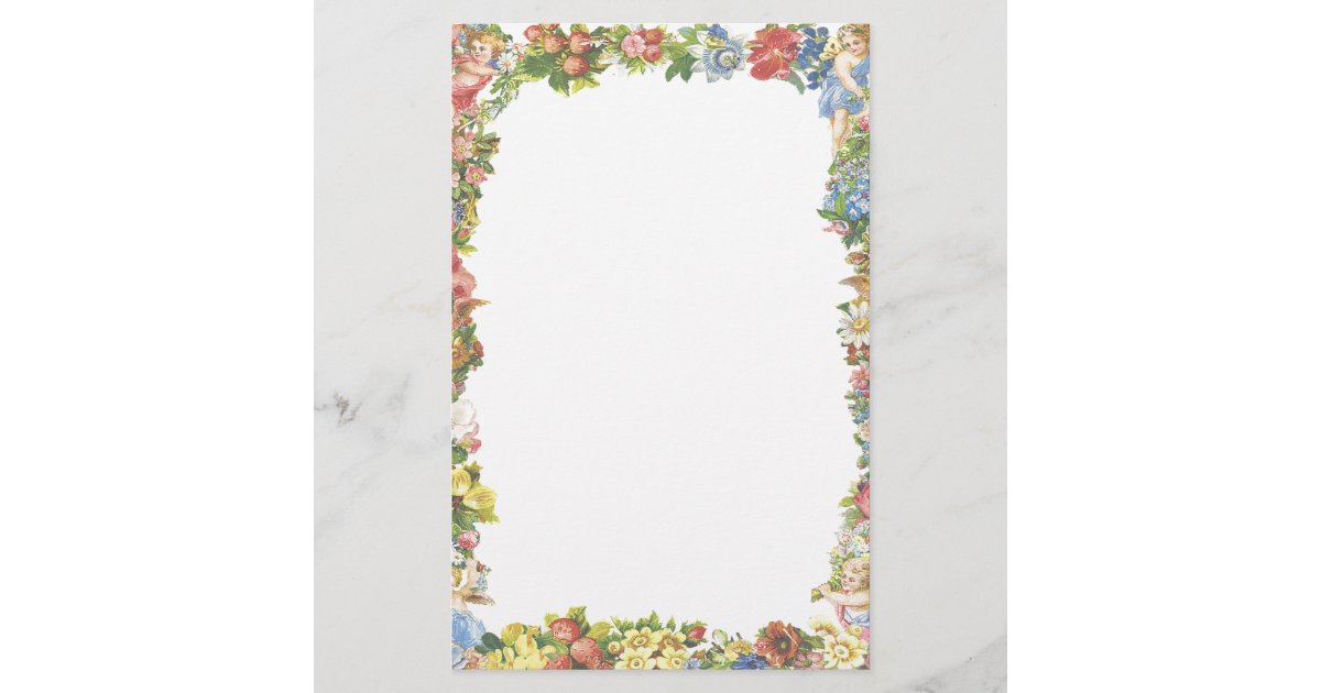Angel Border Stationery | Zazzle