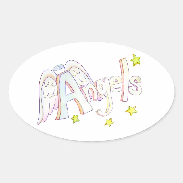 Angels Inspirational Word Art Decal Stickers | Zazzle