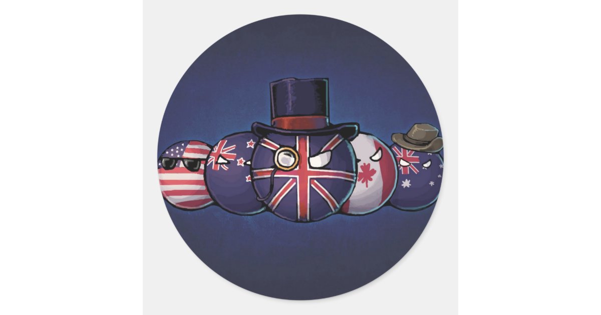Anglo-Saxon Countryballs Classic Round Sticker | Zazzle