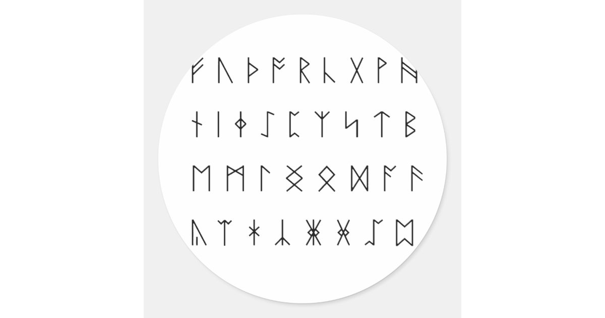 Anglo-Saxon Runes Classic Round Sticker | Zazzle