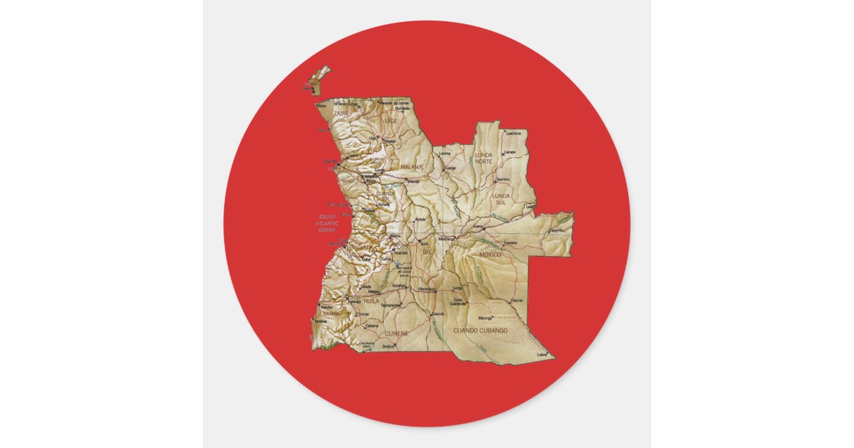 Angola Map Sticker | Zazzle
