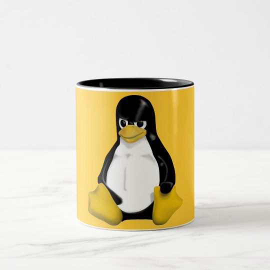 ANGRY LINUX TUX PENGUIN Two-Tone COFFEE MUG | Zazzle.co.uk