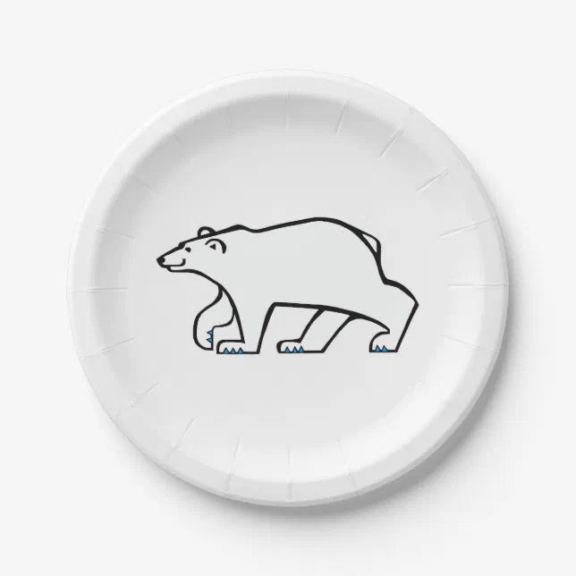 Animal - POLAR BEAR - Arctic wildlife - - Party Paper Plate | Zazzle