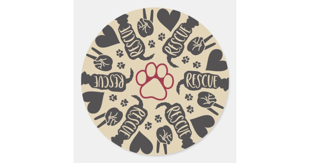 Animal Rescue Classic Round Sticker | Zazzle