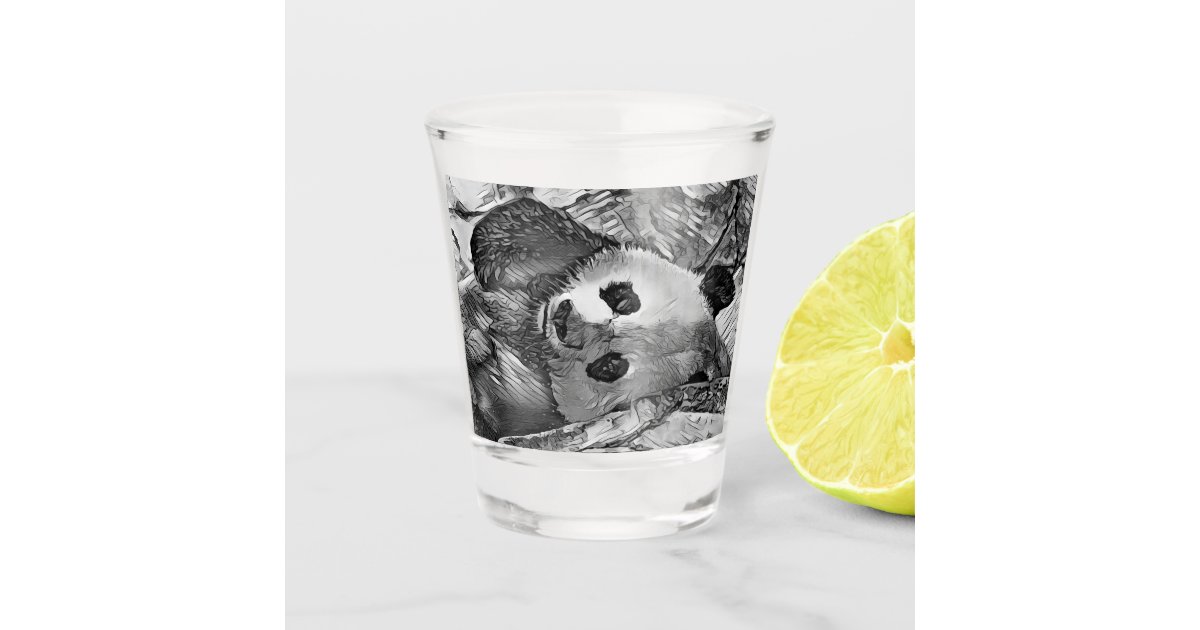 AnimalArtBW_Panda_002 Shot Glass | Zazzle