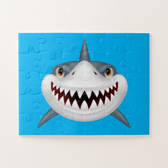 Animated Shark Face Jigsaw Puzzle | Zazzle.co.uk