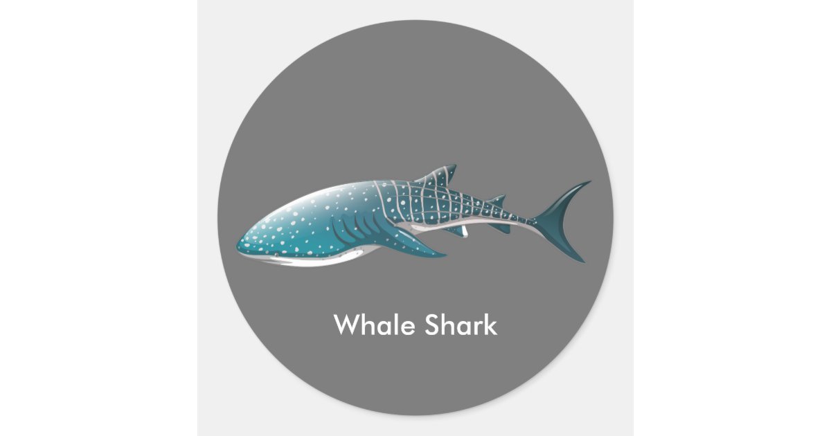 Animated Whale Shark Classic Round Sticker | Zazzle