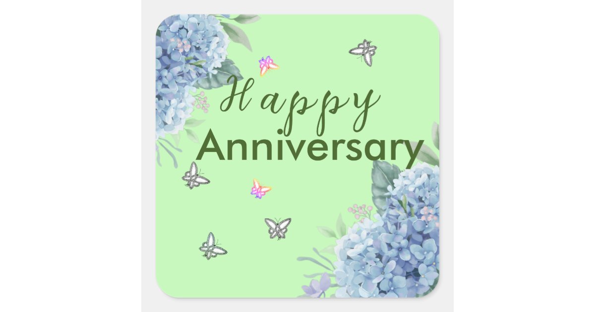 Anniversary square sticker | Zazzle