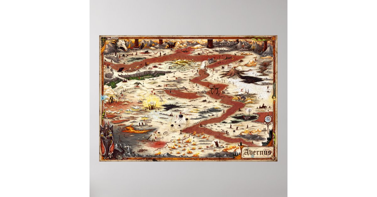 Annotated map of Avernus Poster | Zazzle
