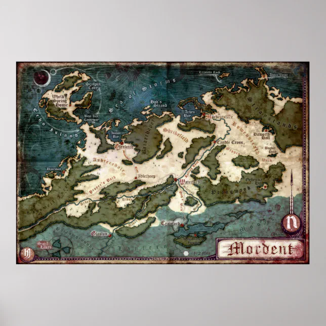 Annotated Map of Mordent (Ravenloft) Poster | Zazzle