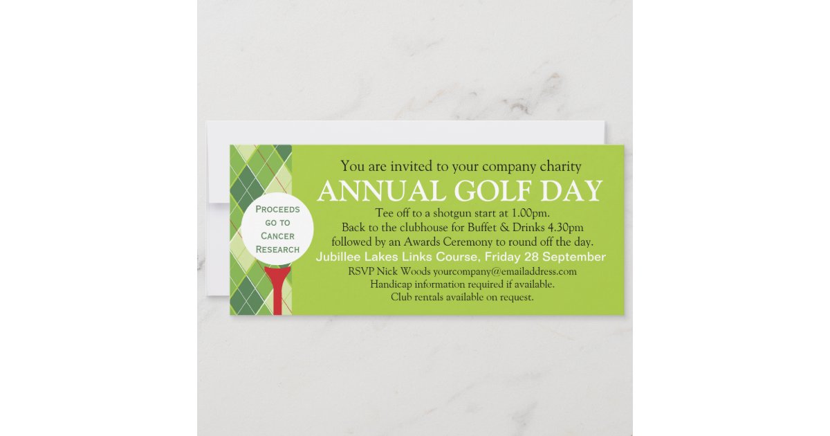 Annual Golf day corporate group event invitation | Zazzle