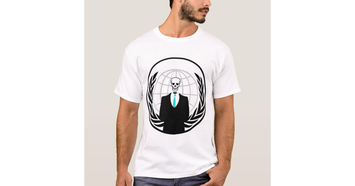 Anon logo with skull head T-Shirt | Zazzle