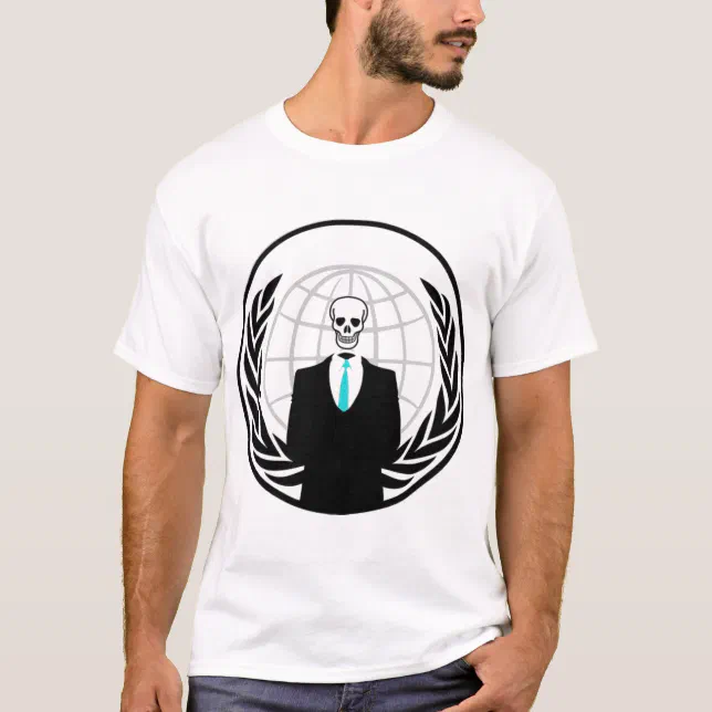 Anon logo with skull head T-Shirt | Zazzle