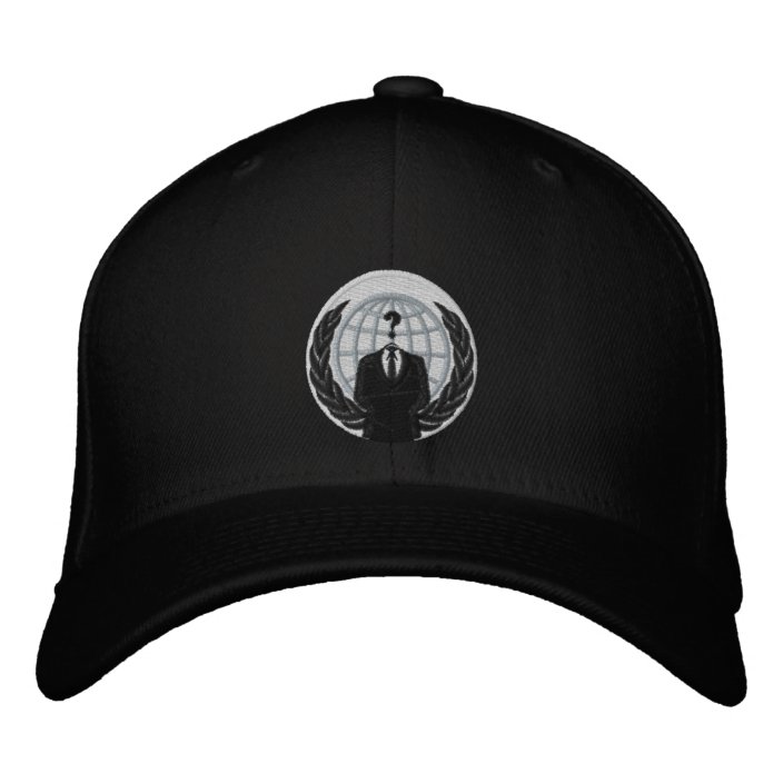 Anonymous logo embroidered hat | Zazzle.co.uk