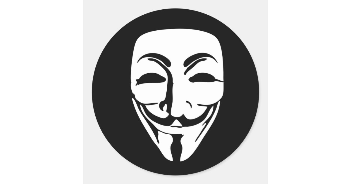 ANONYMOUS mask Classic Round Sticker | Zazzle