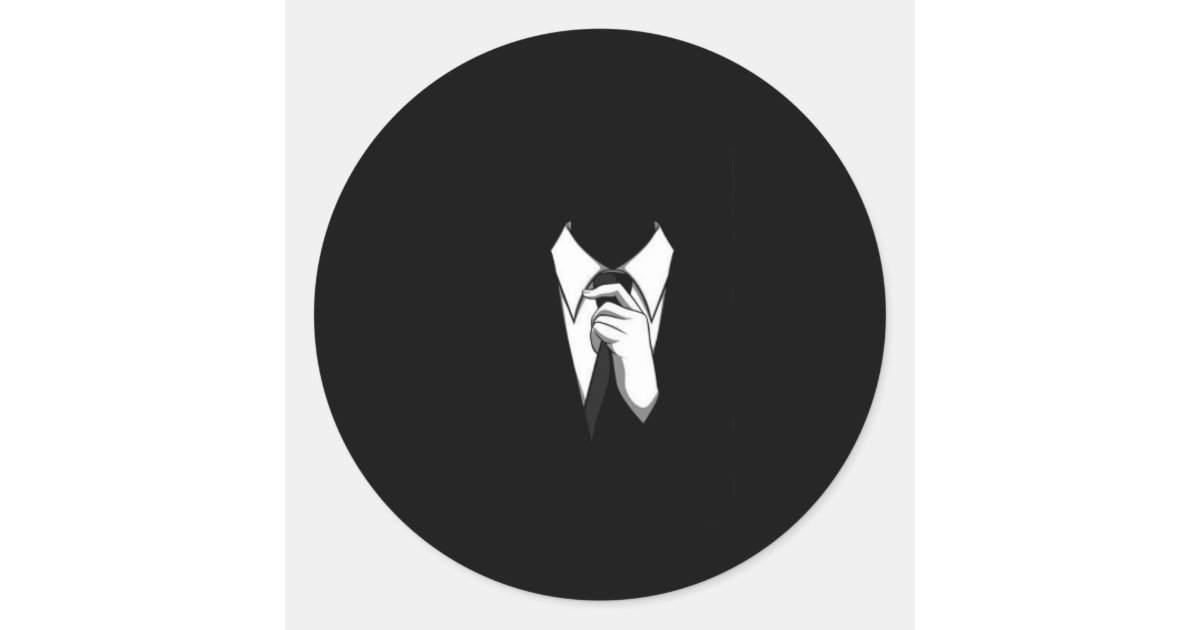 Anonymous Suit and Tie Classic Round Sticker | Zazzle