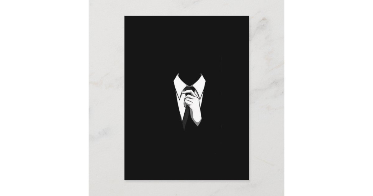 Anonymous Suit and Tie Postcard | Zazzle