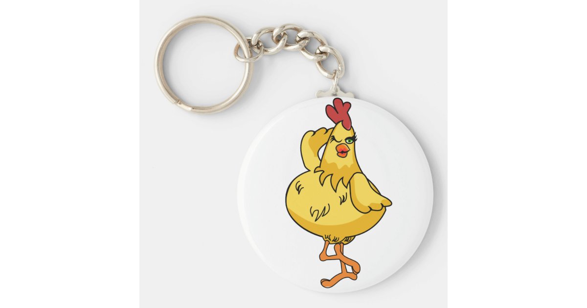 Another very silly Chicken Key Ring | Zazzle.co.uk