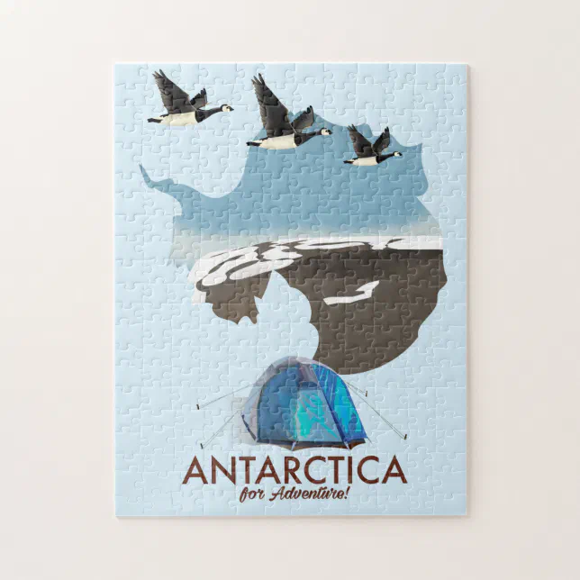 Antarctica For Adventure Travel poster map. Jigsaw Puzzle | Zazzle