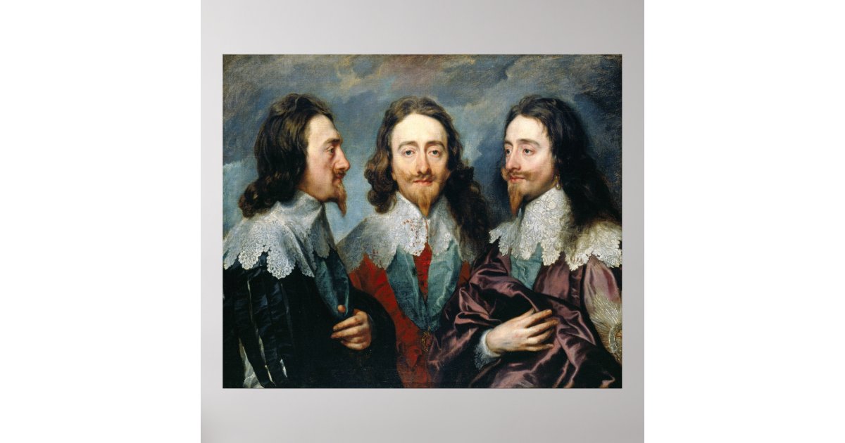Anthony van Dyck Charles I in Three Positions Poster | Zazzle
