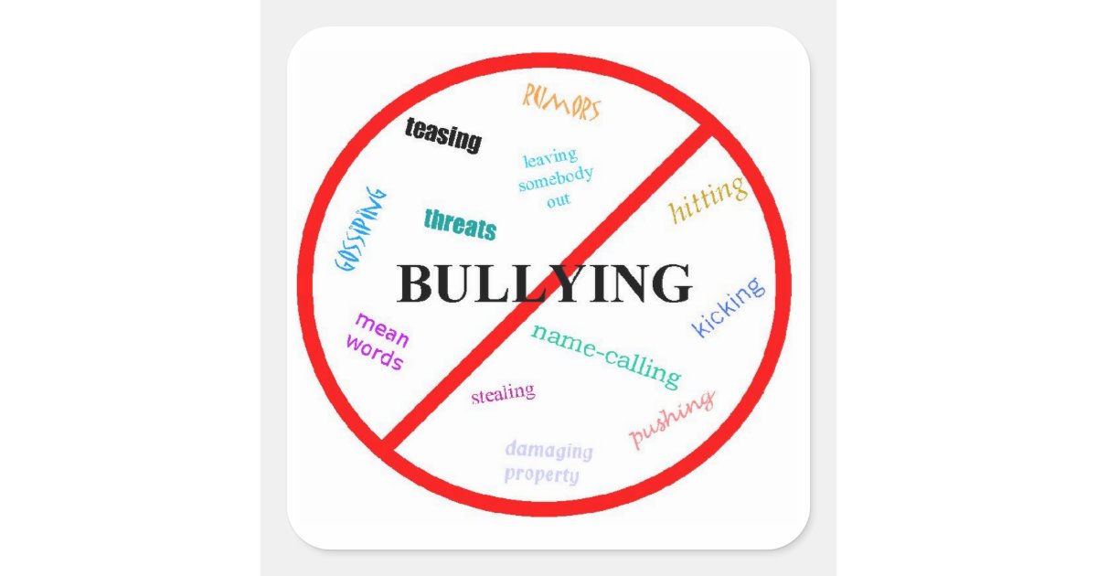 Anti Bully Square Sticker | Zazzle