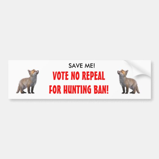 Anti fox hunting bumper sticker | Zazzle.co.uk