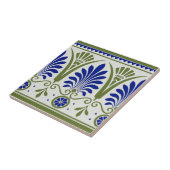 Antique Blue Green Palmette Deco Border Tile Repro | Zazzle