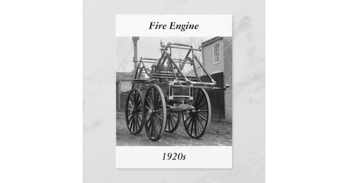 Antique Fire Engine, 1920s Postcard | Zazzle