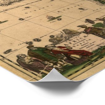 Antique Map of Africa 1680 by Frederick De Wit Poster | Zazzle